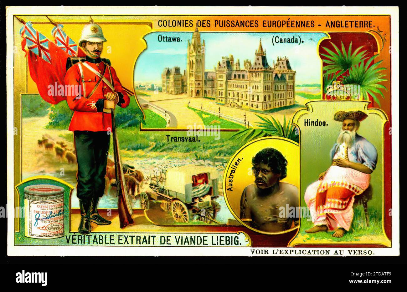 Vintage Liebig Trade Card S989 British Colonies 1910 Stock Photo - Alamy