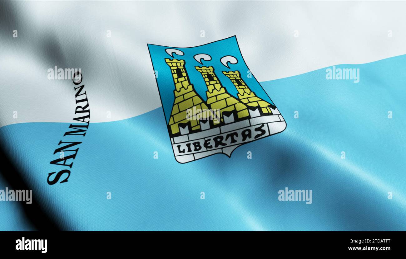 3d sammarinese flag waving hi-res stock photography and images - Alamy