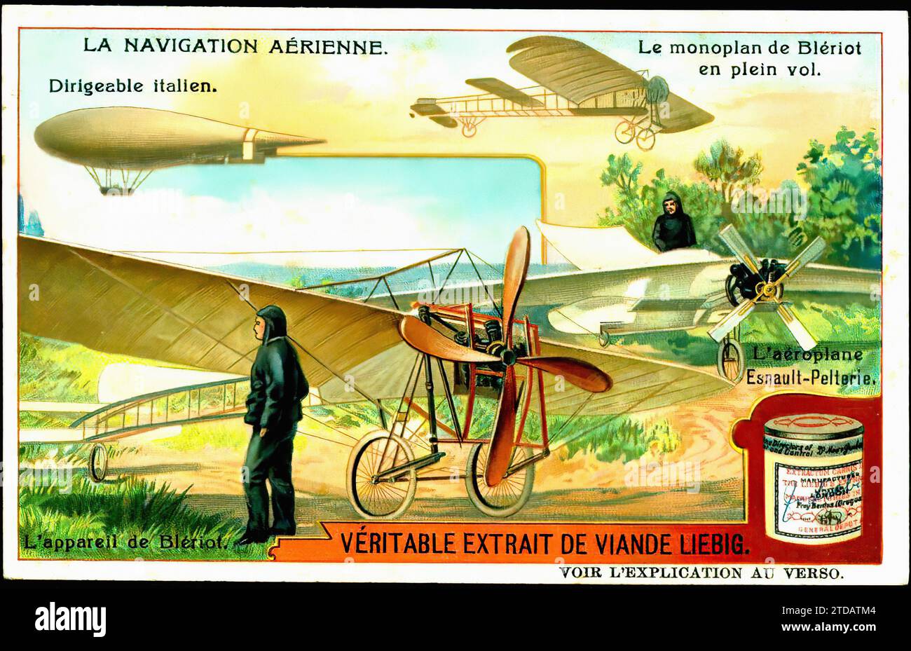 Vintage Liebig Trade Card S1025 Bleriot Monoplane Stock Photo - Alamy