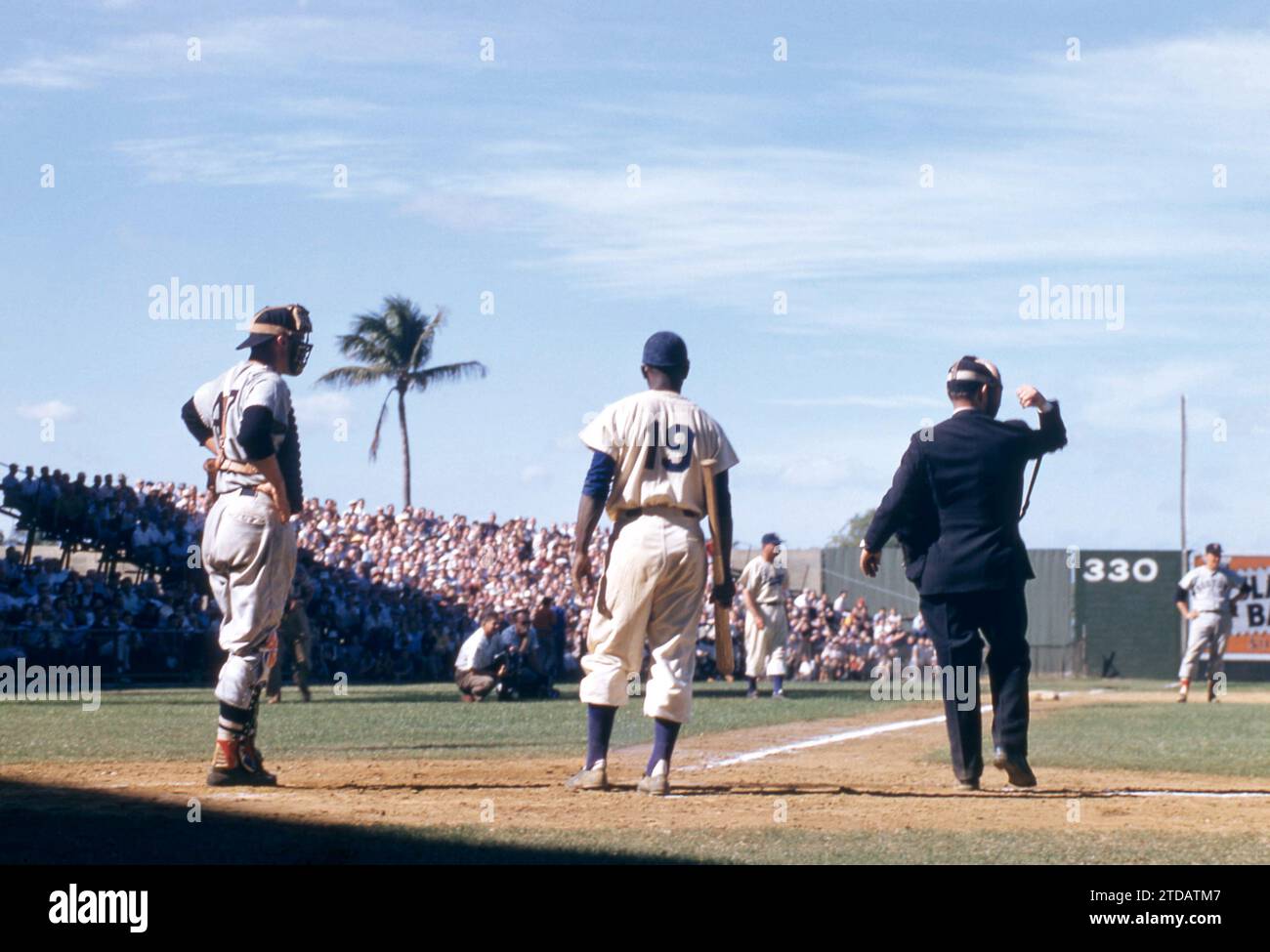 FL - MARCH, 1956: Jim Gilliam #19 of the Brooklyn Dodgers waits in the ...
