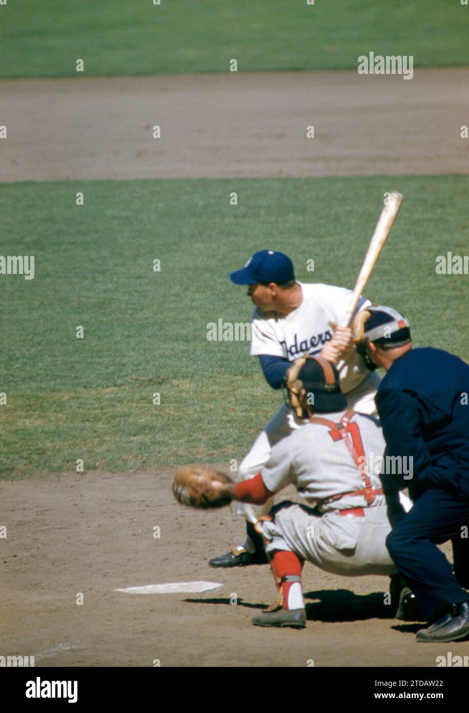 BROOKLYN, NY - JUNE, 1954: Duke Snider #4 of the Brooklyn Dodgers waits ...