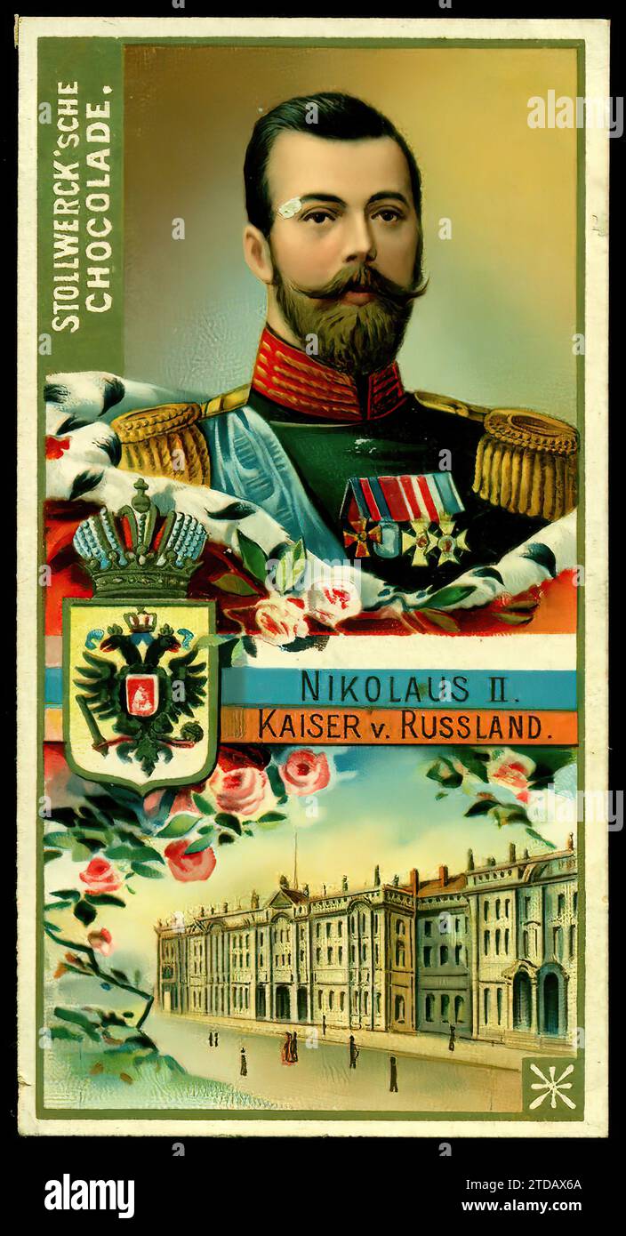 Czar Nicholas II - Vintage German Tradecard Stock Photo - Alamy