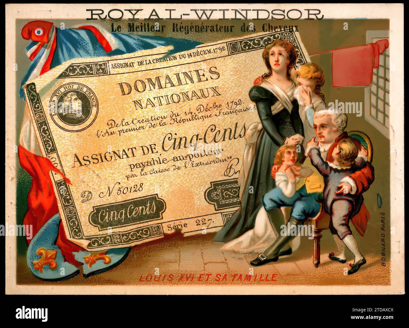 Louis XVI and Family - Vintage French Tradecard, Belle Epoque Era Stock ...