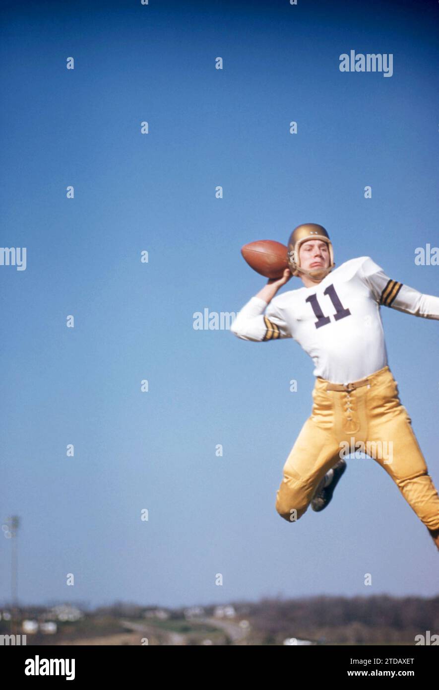 ANNAPOLIS, MD - MARCH, 1955: Quarterback George Welsh #11 of the Navy ...