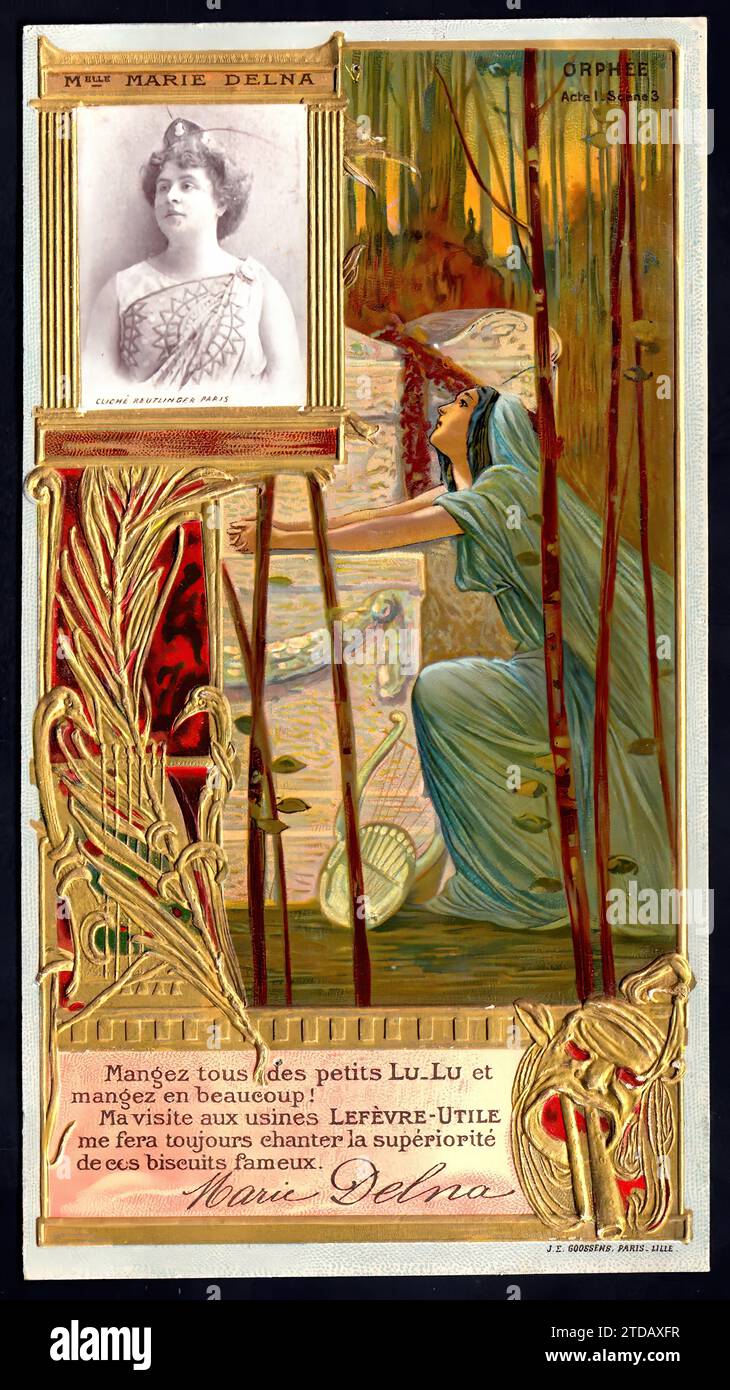 Madame Maria Delna - Vintage Lefevre-Utile Tradecard, Belle Epoque Era ...