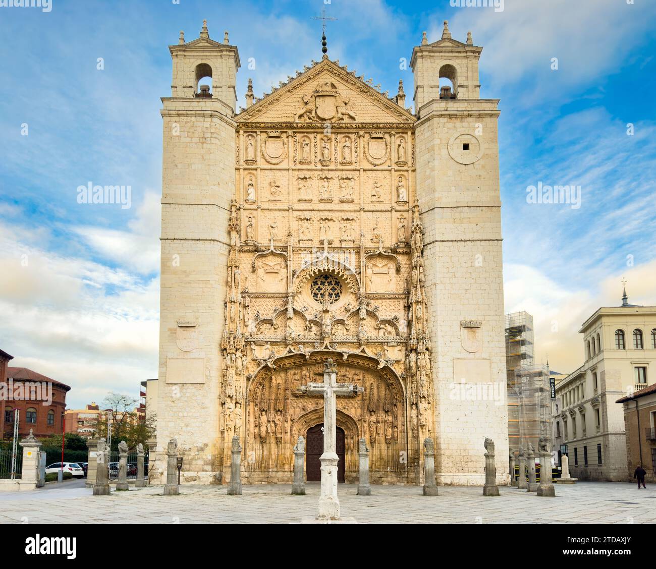 San Pablo church in Valladolid, Spain. The facade is one of the best ...
