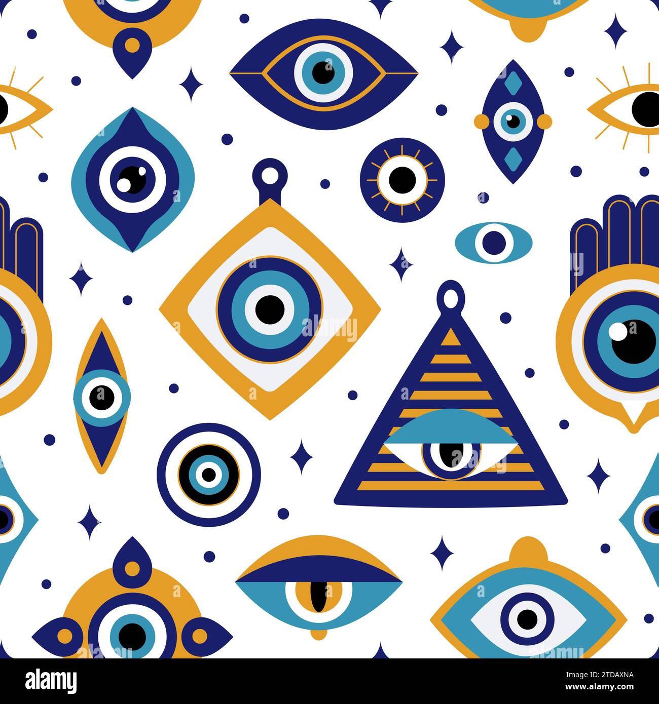 Evil eye seamless pattern. Eye of providence, decorative spiritual ...