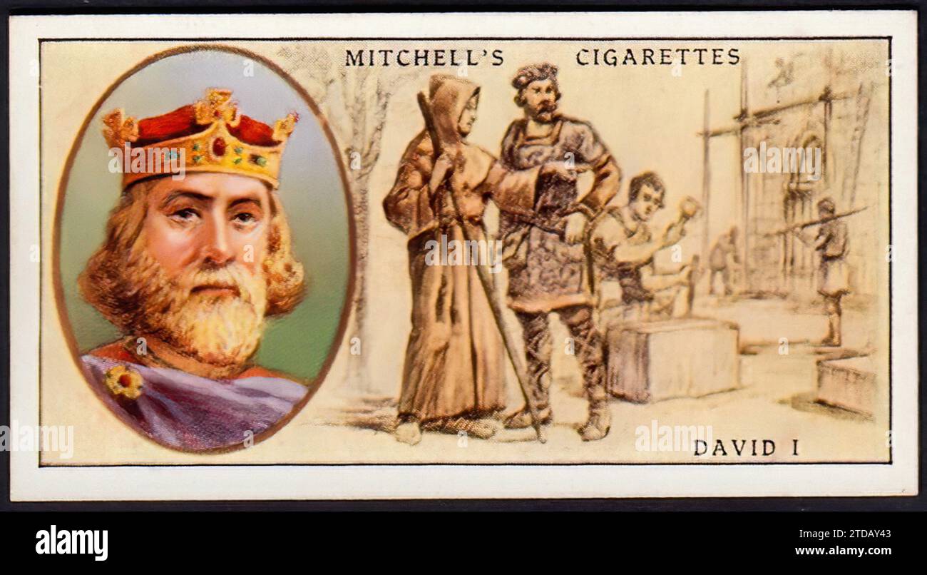 David I, King of Scotland - Vintage Cigarette Card Stock Photo - Alamy