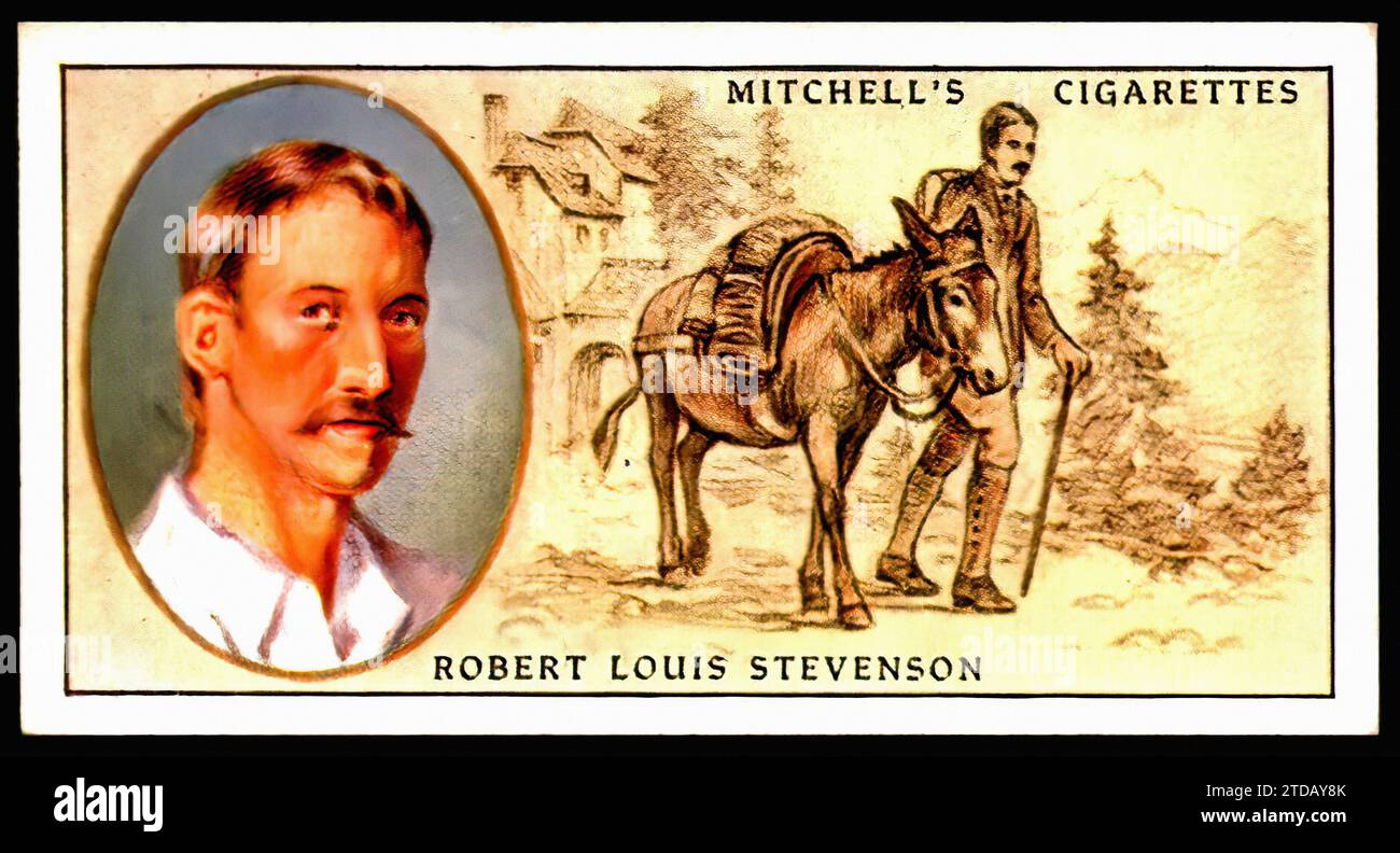 Robert Louis Stevenson - Vintage Cigarette Card Stock Photo - Alamy
