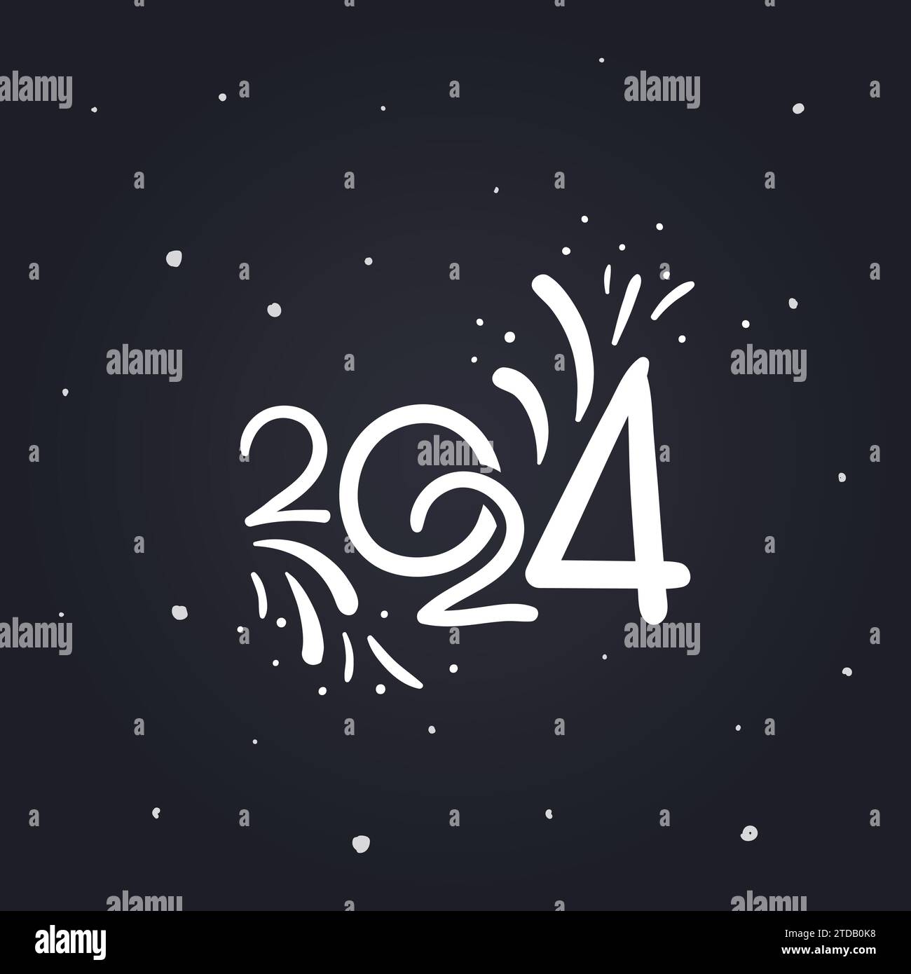 Vector lettering for New Year 2024. Illustration in hand drawn style ...