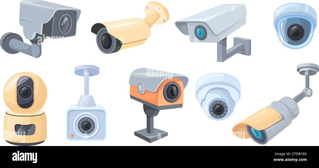Cartoon cctv. Video camera for home or outdoor security surveillance ...
