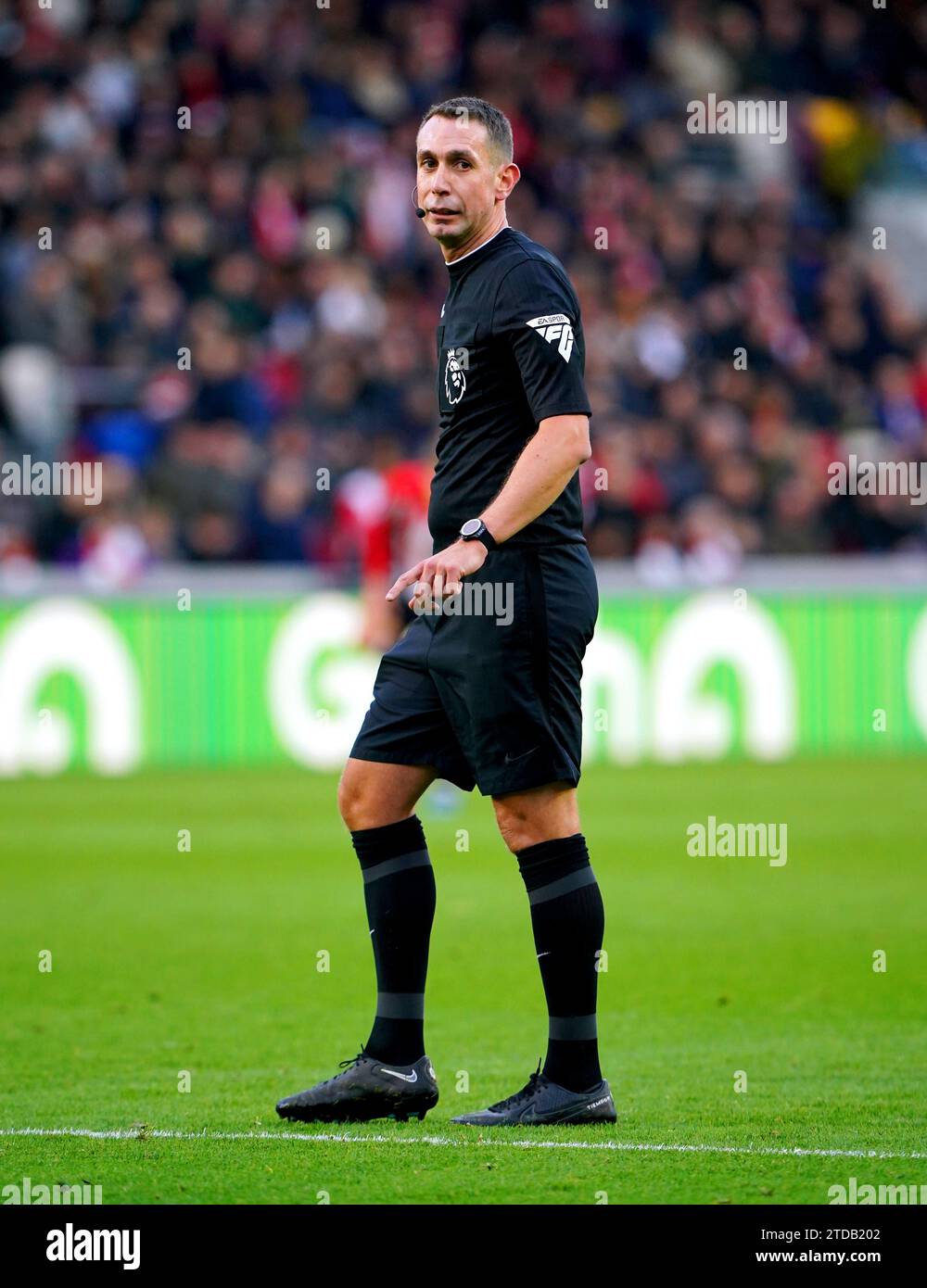 Referee David Coote during the Premier League match at the Gtech ...