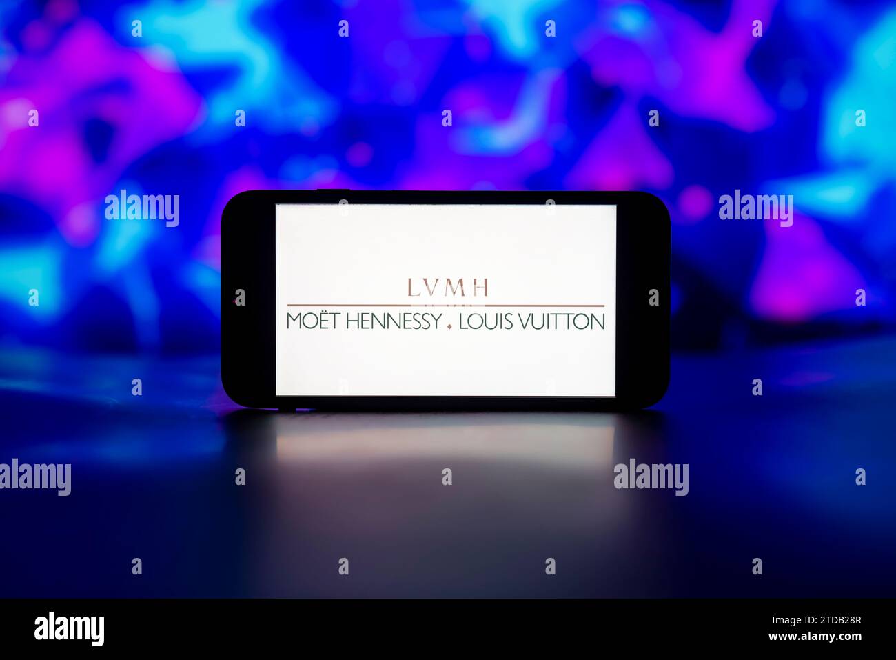 In this photo illustration, the LVMH logo is seen displayed on a mobile ...