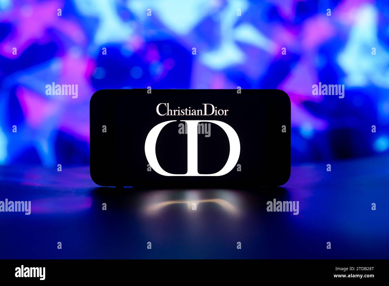 In this photo illustration, the ChristianDior logo is seen displayed on ...