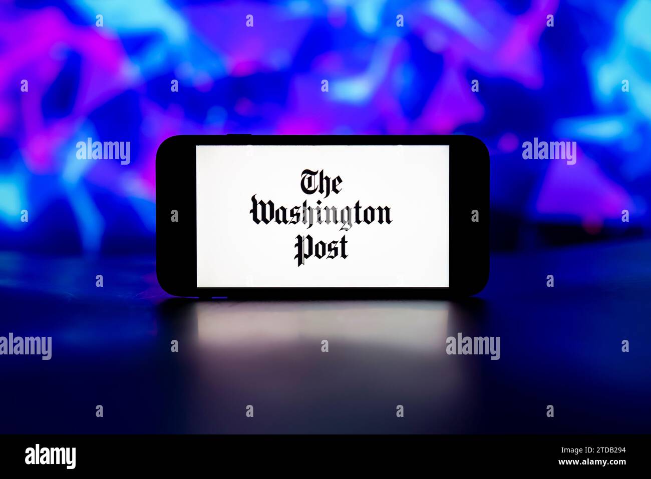 In this photo illustration, The Washington Post logo is seen displayed ...