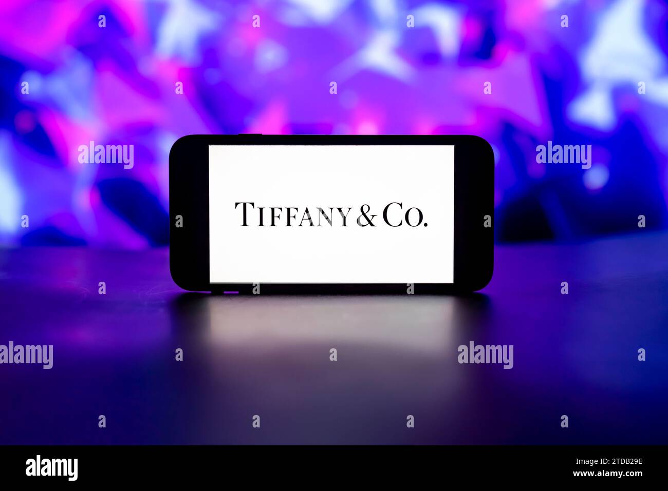 In this photo illustration, the Tiffany and Co logo is seen displayed ...