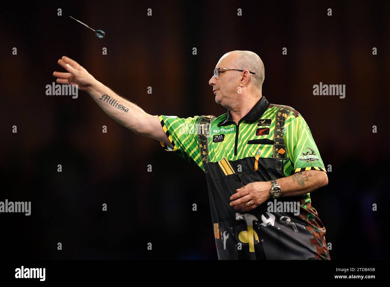 Darren Webster in action against Niels Zonneveld (not pictured) on day ...