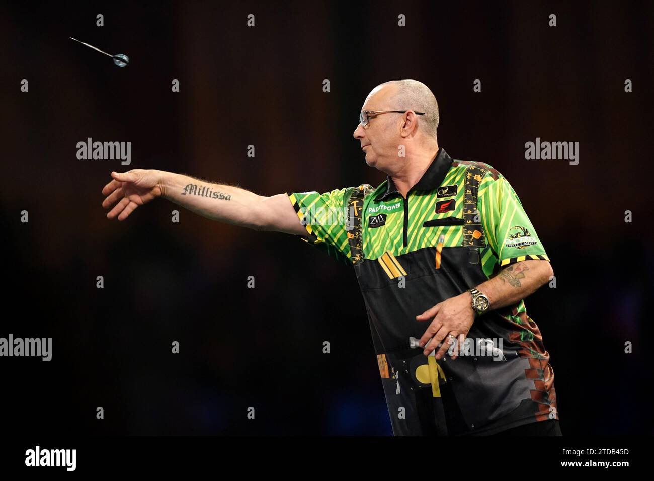 Darren Webster in action against Niels Zonneveld (not pictured) on day ...