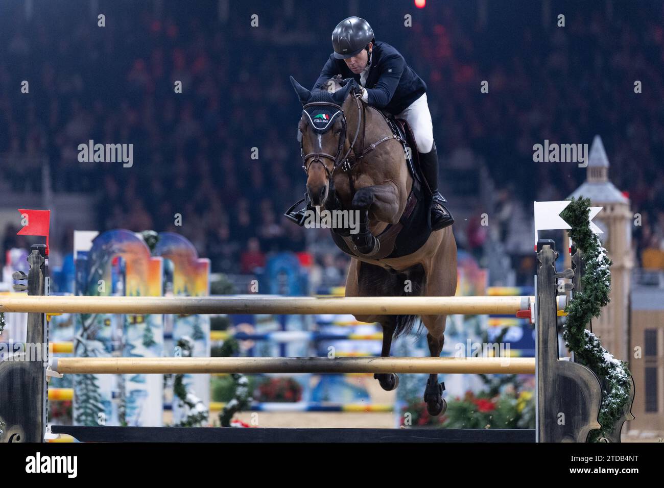 London, UK. December 17, 2023. Conor Swail of Ireland with Casturano ...