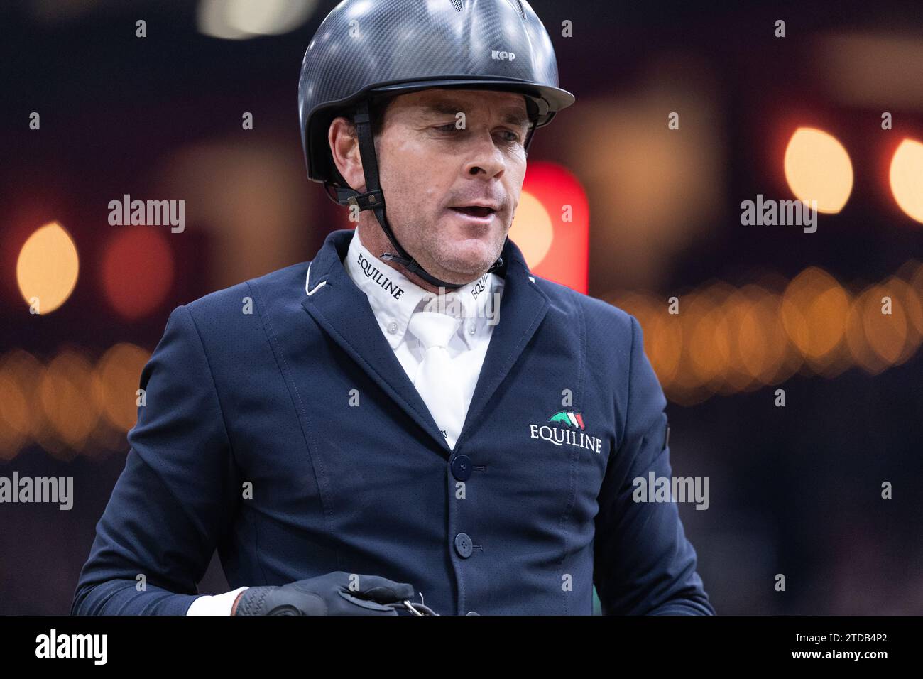 London, UK. December 17, 2023. Conor Swail of Ireland with Casturano ...