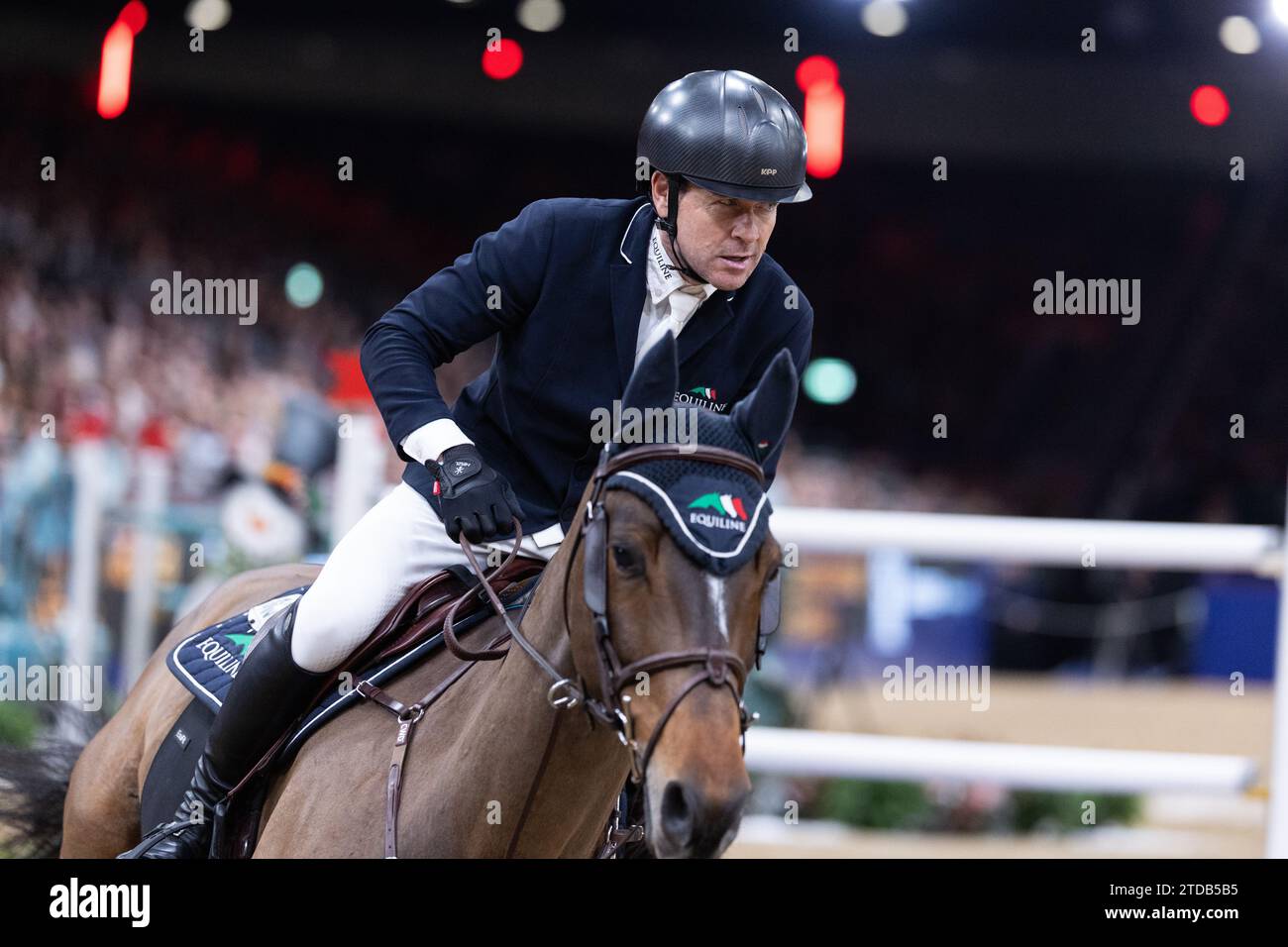 London, UK. December 17, 2023. Conor Swail of Ireland with Casturano ...