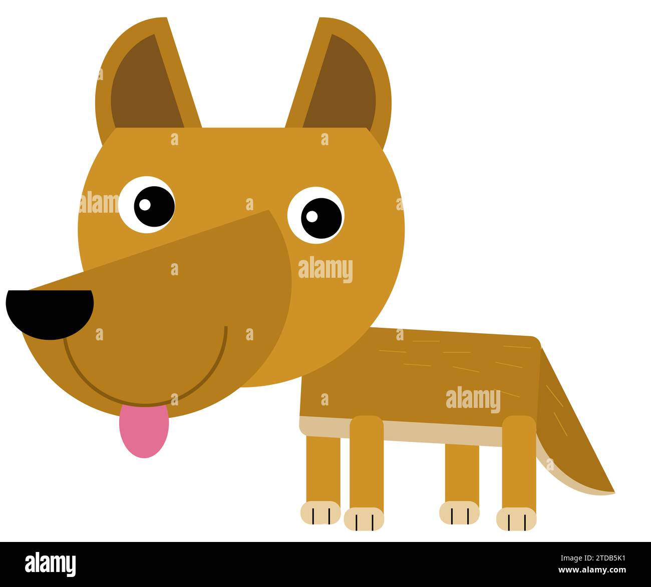 cartoon australian scene with animal dingo on white background ...