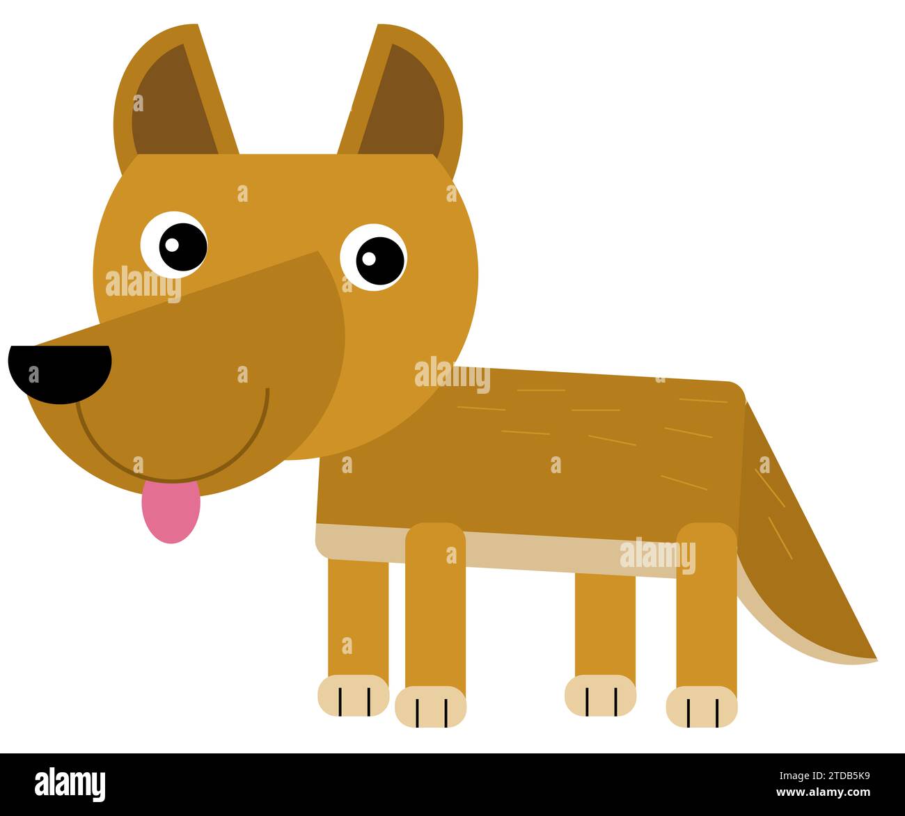 cartoon australian scene with animal dingo on white background ...