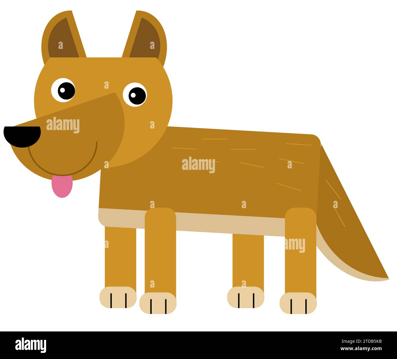 cartoon australian scene with animal dingo on white background ...