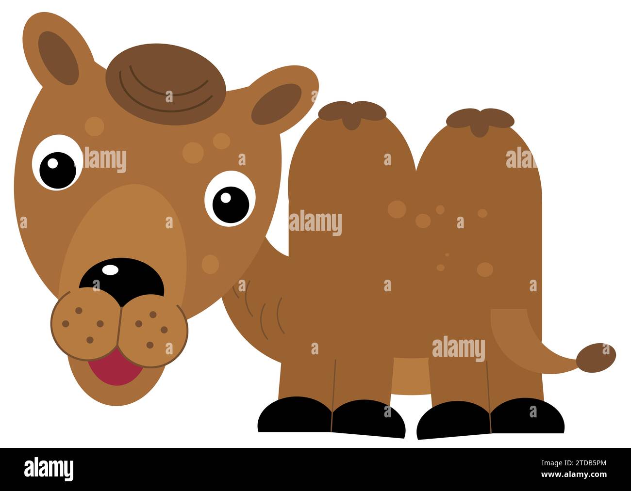 cartoon scene with happy camel dromedary safari isolated illustration ...