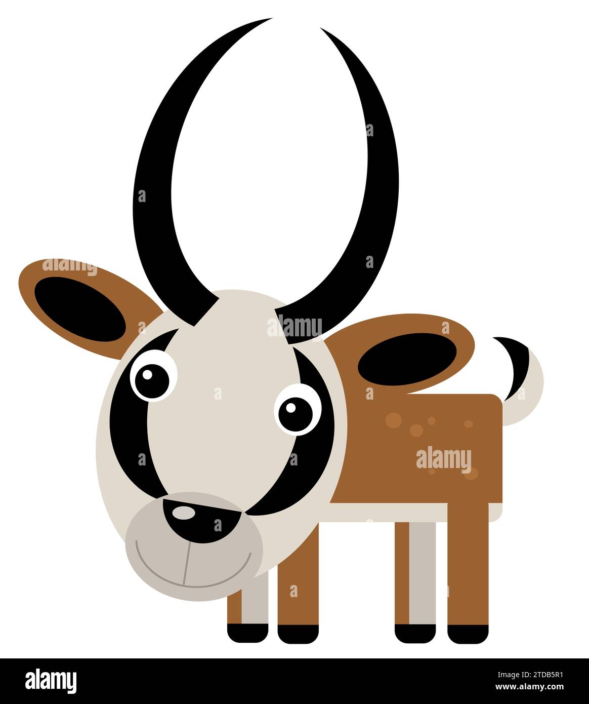 cartoon scene with happy antelope safari isolated illustration for kids ...