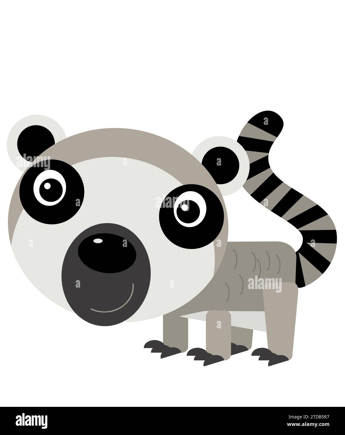 cartoon scene with tropical animal happy lemur isolated illustration ...