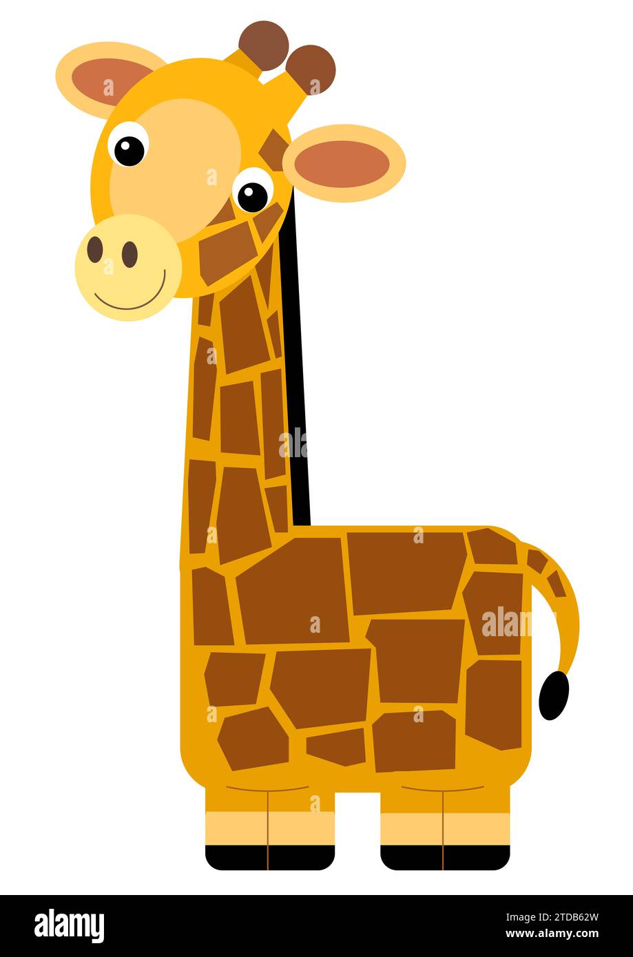 cartoon scene with happy giraffe safari isolated illustration for kids ...