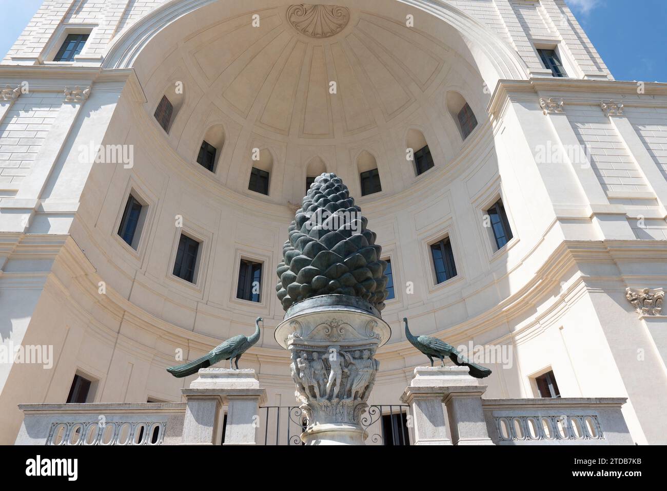 View of the Fontana della Pigna in front of niche in the wall of the ...