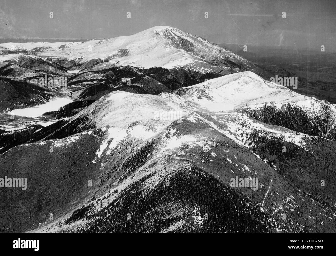 Aerial view of Pike's Peak, April 1934 Stock Photo - Alamy