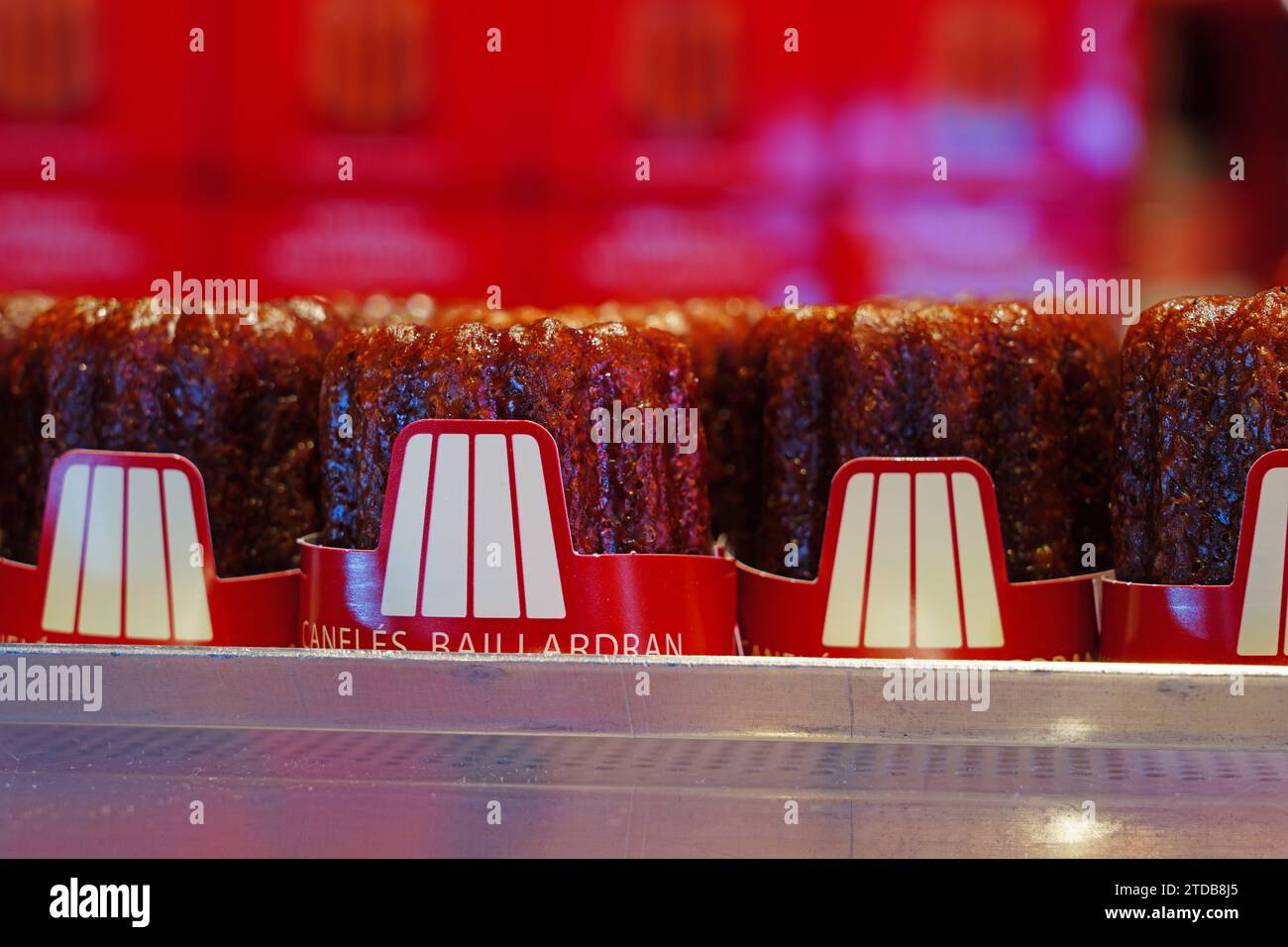 BORDEAUX, FRANCE -5 JUN 2022- View of Canele de Bordeaux small cakes ...