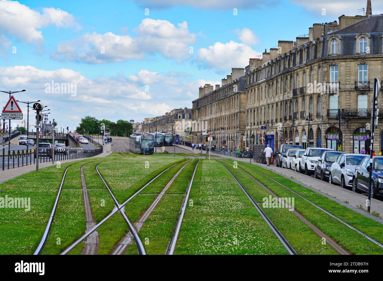 BORDEAUX, FRANCE -5 JUN 2022- View of a tram from the Bordeaux Tramway ...