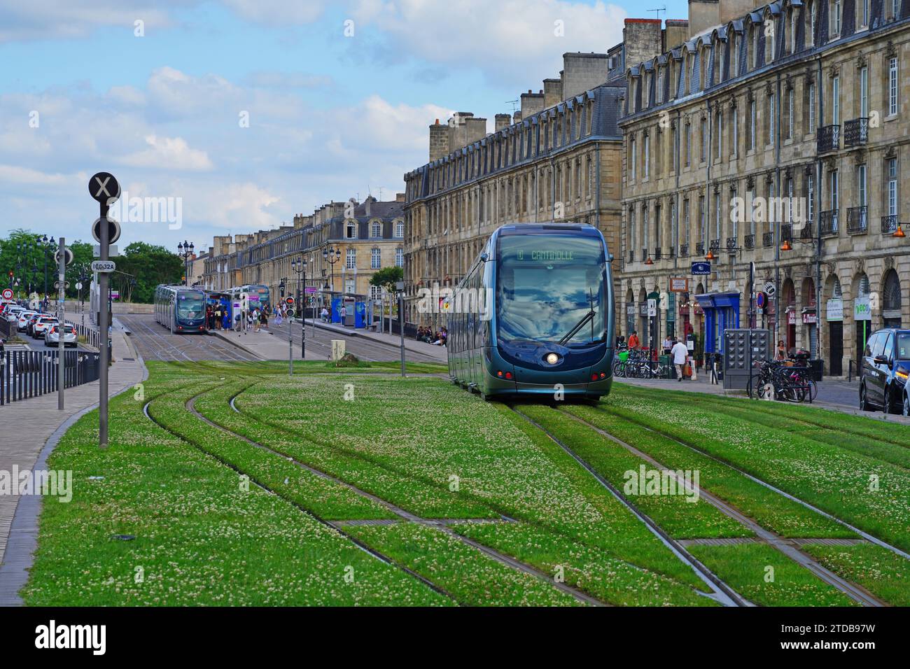 BORDEAUX, FRANCE -5 JUN 2022- View of a tram from the Bordeaux Tramway ...