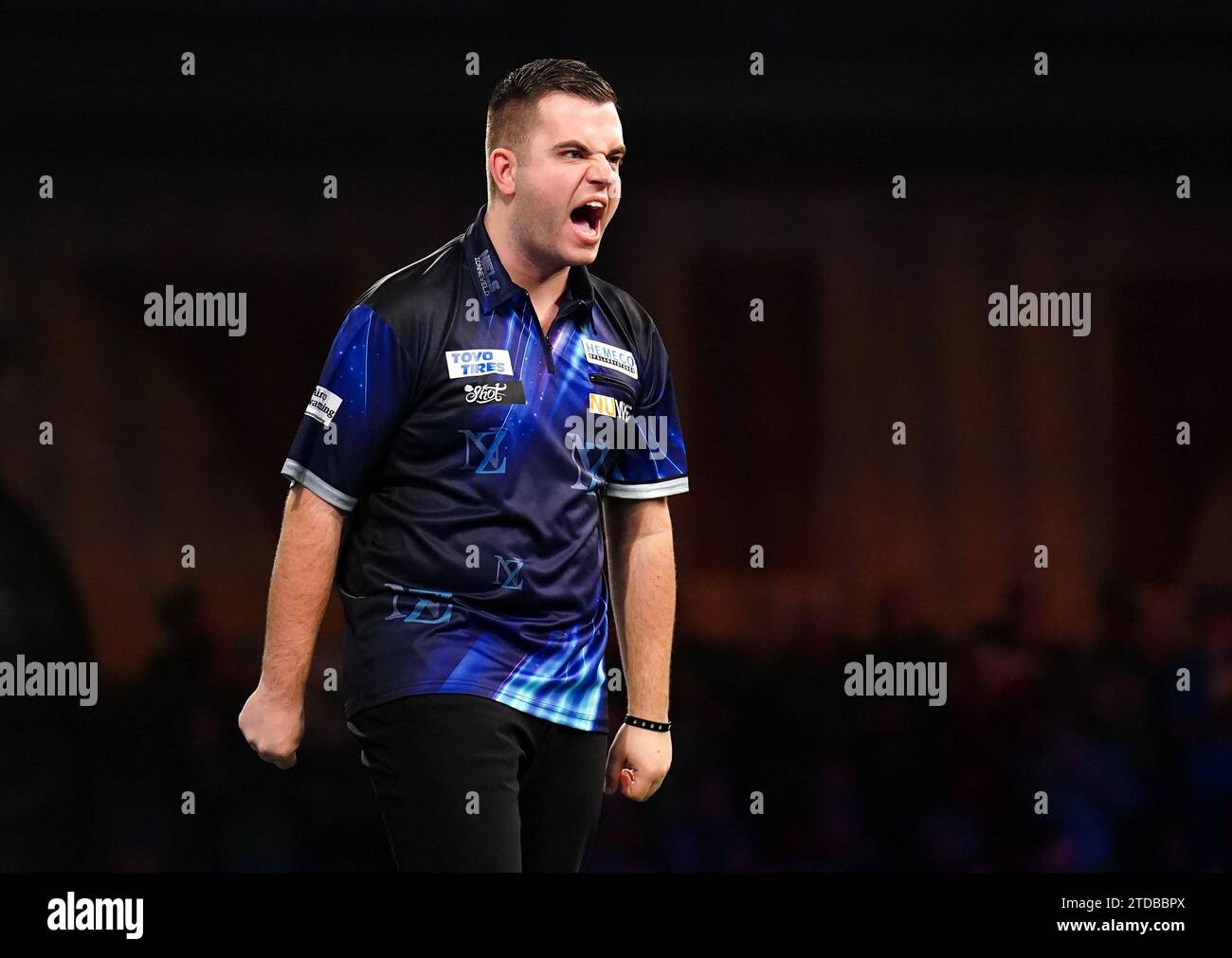 Niels Zonneveld reacts during his match against Darren Webster (not ...