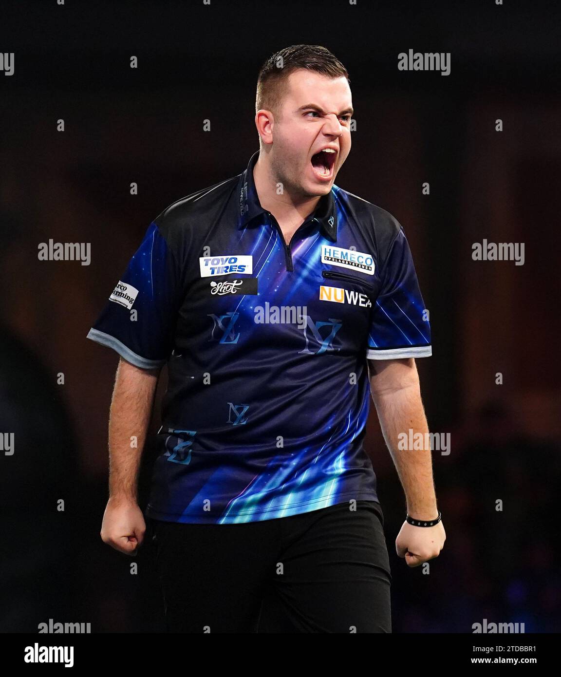 Niels Zonneveld reacts during his match against Darren Webster (not ...