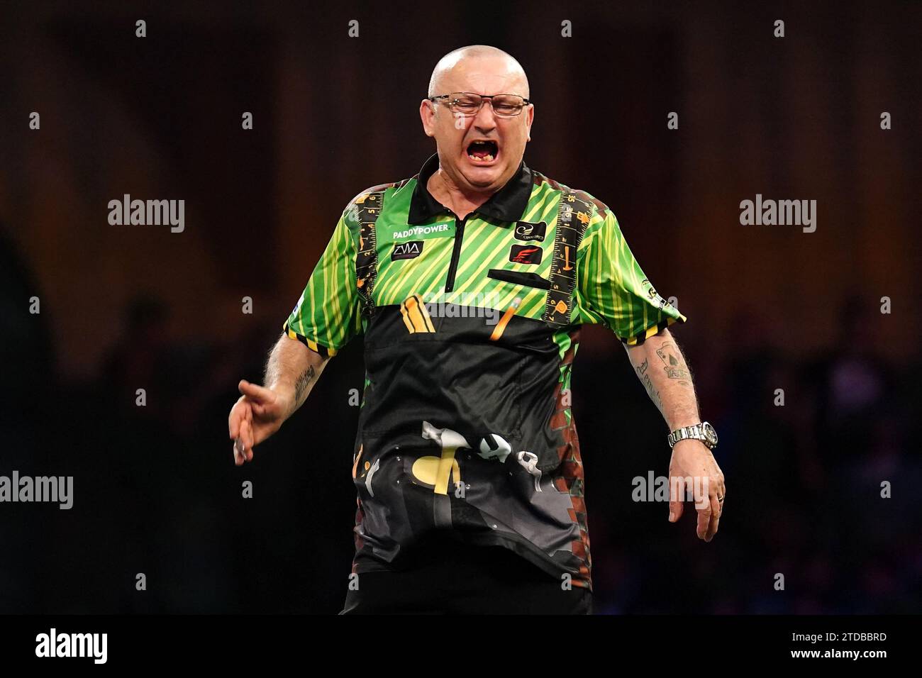 Darren Webster reacts during his match against Niels Zonneveld (not ...