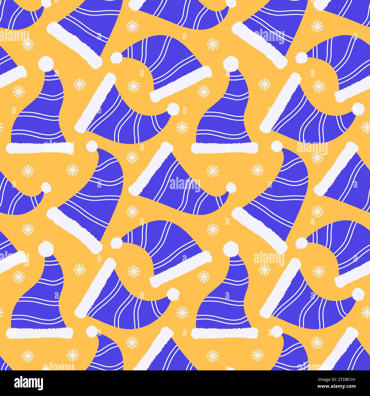 Christmas cartoon doodle seamless Santa hat pattern for wrapping paper ...