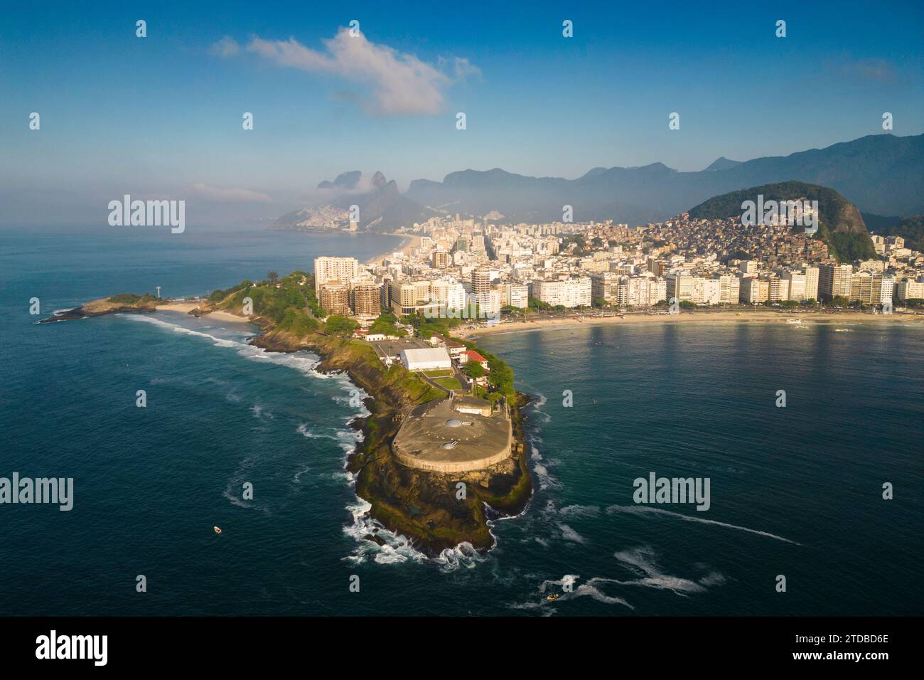 Aerial View of Copacabana Fort and the Beach in Rio de Janeiro, Brazil ...
