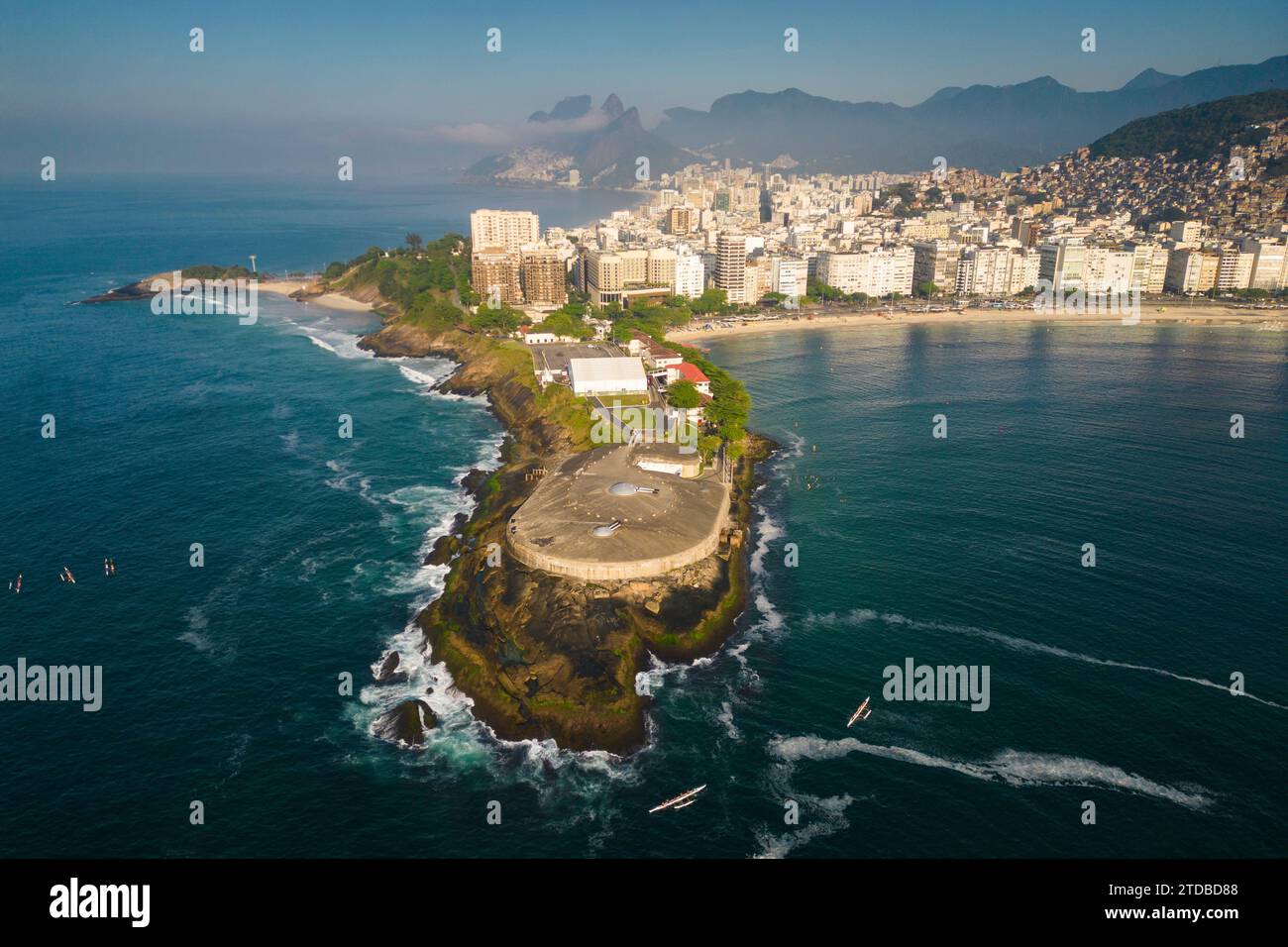 Aerial View of Copacabana Fort and the Beach in Rio de Janeiro, Brazil ...