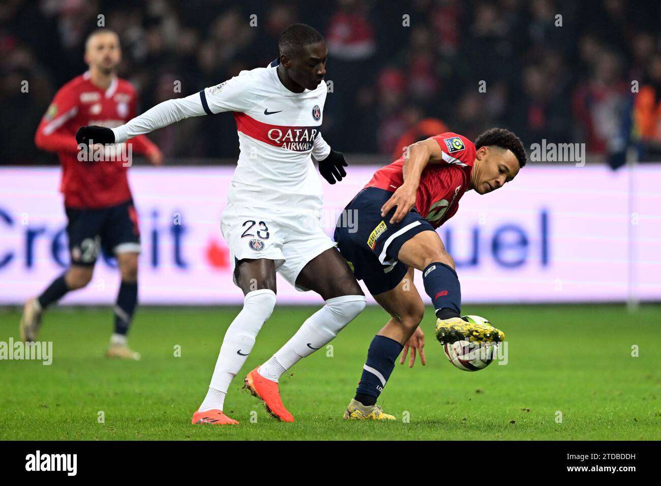 LILLE - (l-r) Randal Kolo Muani of Paris Saint-Germain, Tiago Carvalho ...