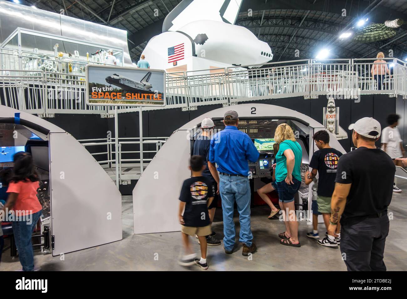 Space shuttle simulator operated by children in the National Museum of ...