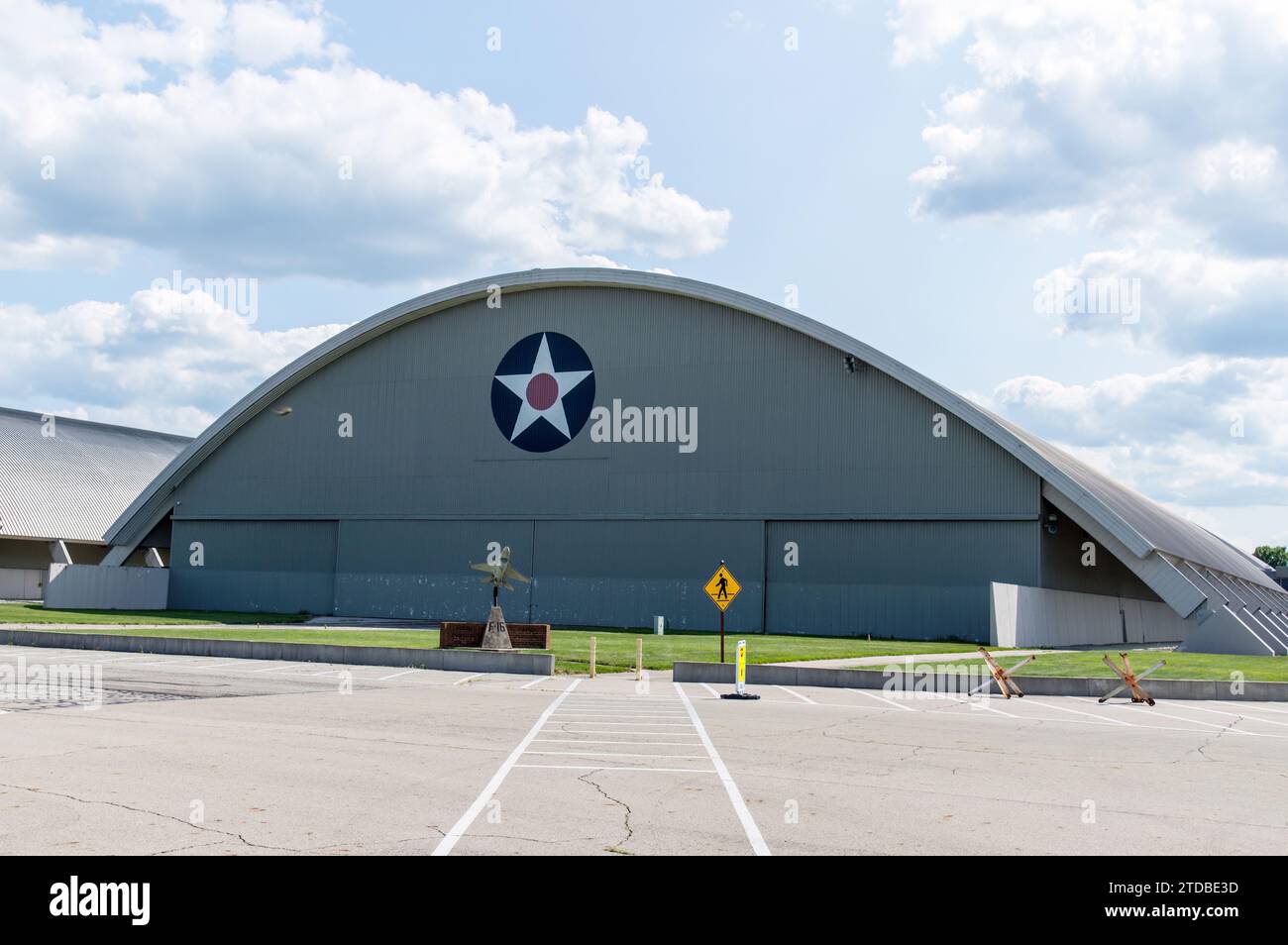 Aircrat display hanger exterior of the National Museum of US Air Force at Dayton, Ohio, USA ...
