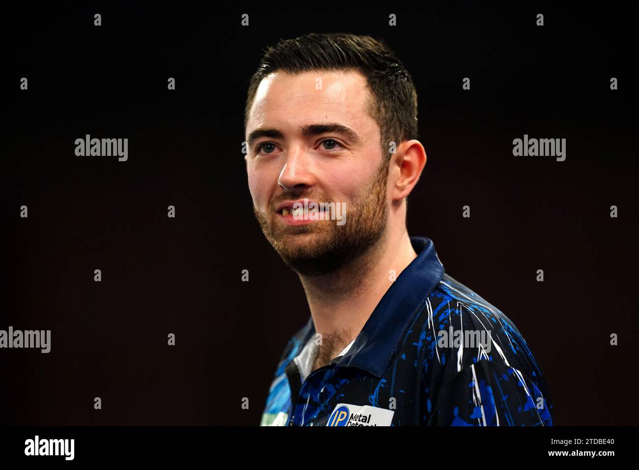 Luke Humphries in action against Lee Evans (not pictured) on day three ...