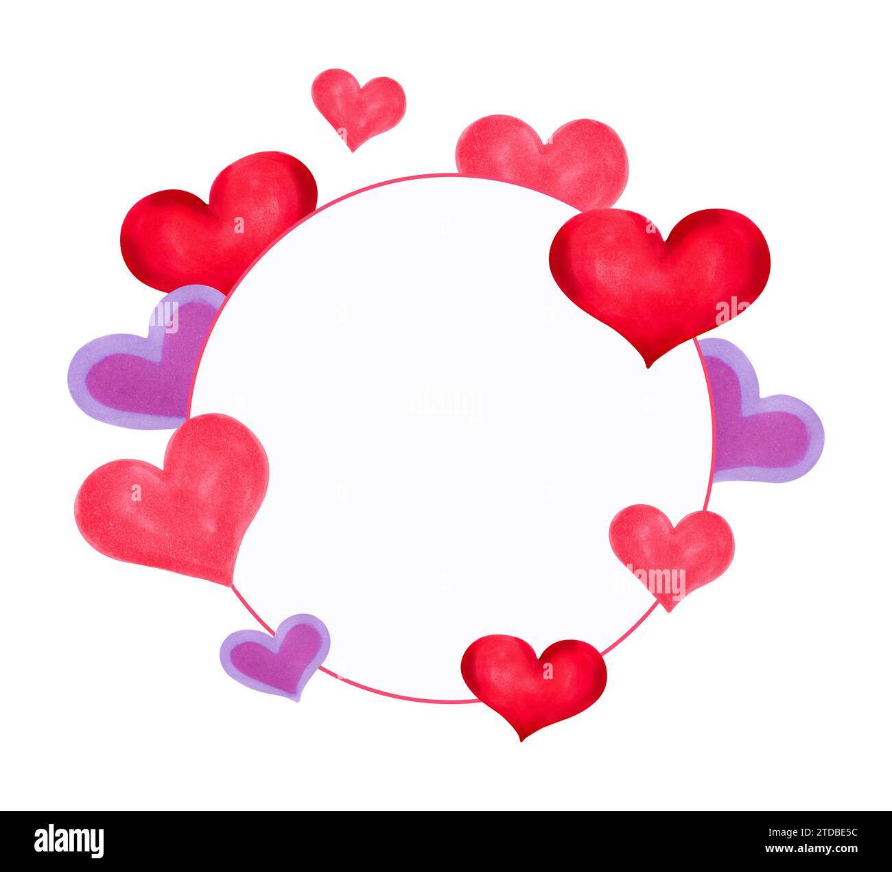 Doodle heart border clipart hi-res stock photography and images - Alamy