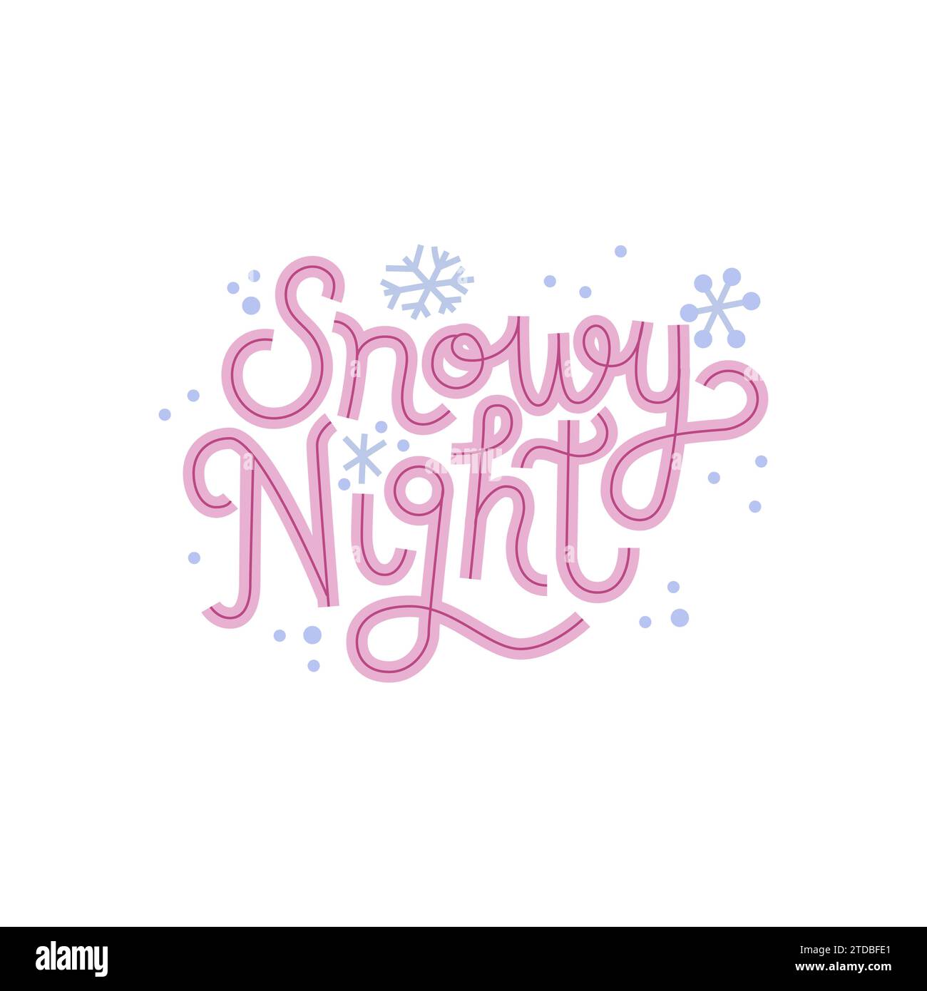 Snowy Night lettering Stock Vector Image & Art - Alamy
