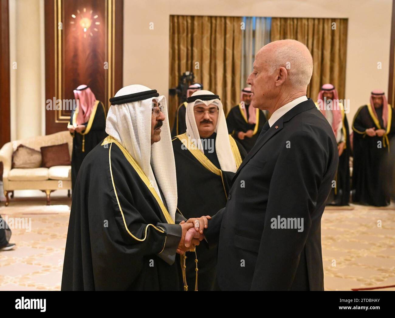 Tunisian President Kais Saied offering his condolences to Kuwait s new Emir Sheikh Meshal al ...